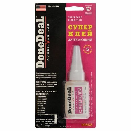 Суперклей Done Deal, затекающий, 30 г DoneDeal DD6636