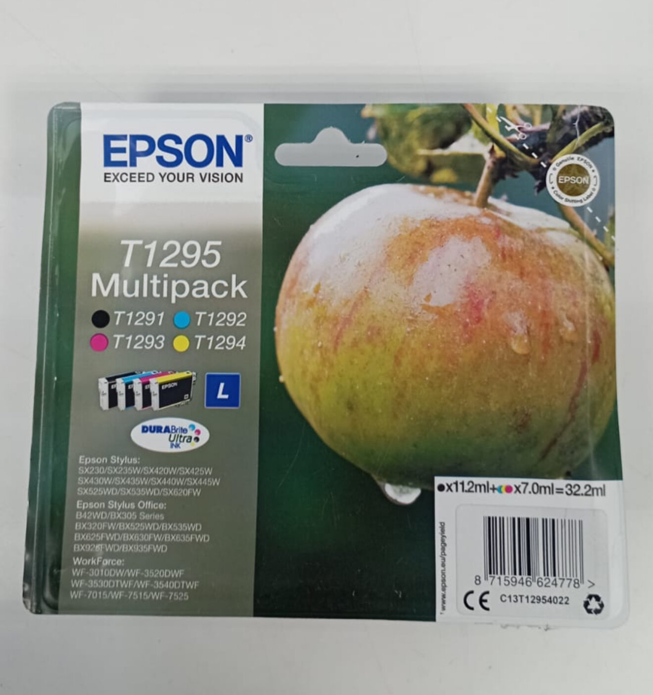Epson Картриджи комплект 2026г. Epson T1295 оригинал черный, синий, пурпурный, желтый Multipack 4шт.