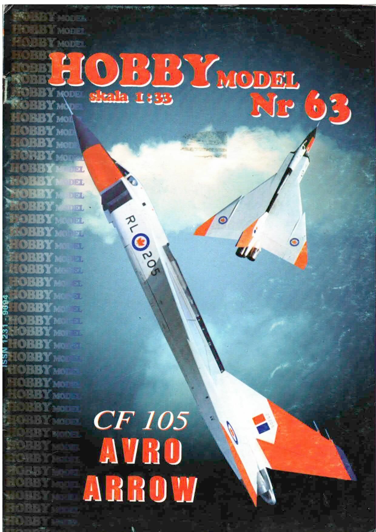 Сборная бумажная модель Самолет CF 105 Avro Arrow - HOBBY MODEL №63 (Журнал)