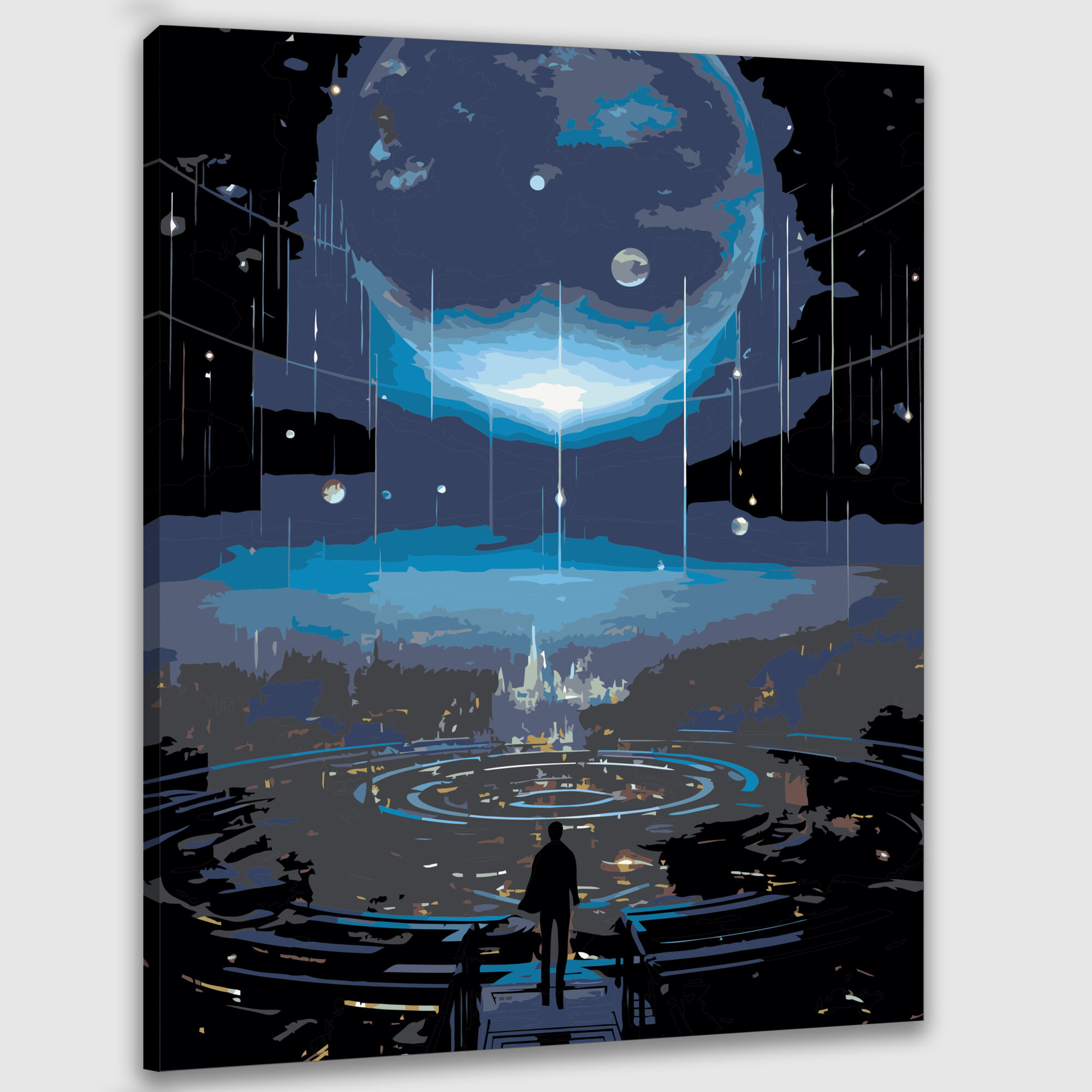 Картина по номерам 40x50 см, цифровое художество, небесная карта мира, созвездия, достопримечательности, города