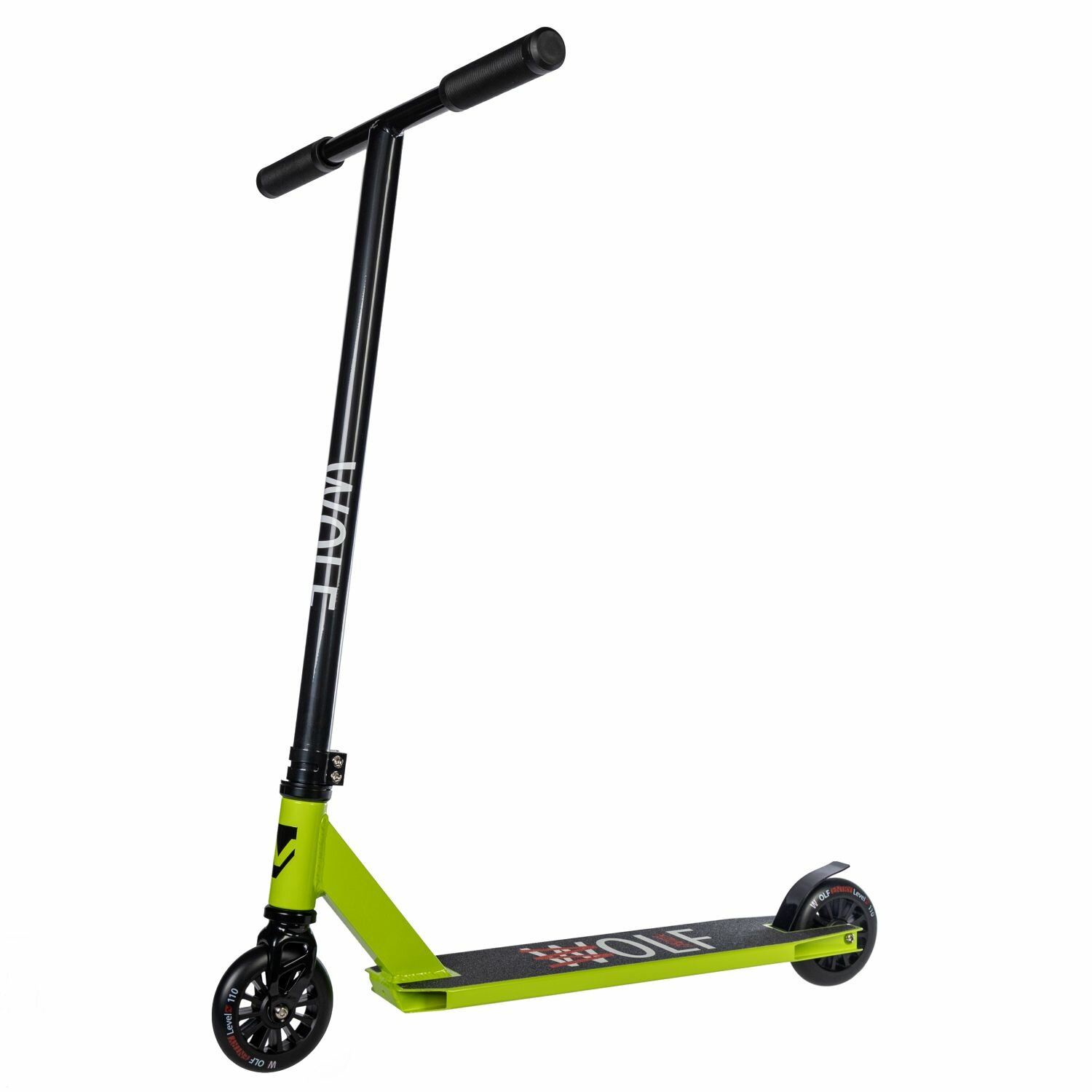Самокат Novatrack "Wolf 10", трюковой, для мальчиков, 2024, 110мм, зеленый