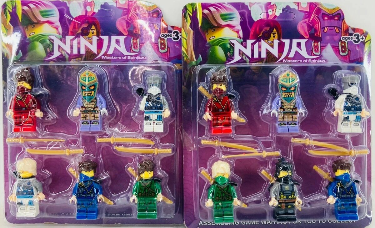 Фигурки Ниндзя Ninja, 6 шт на блистере