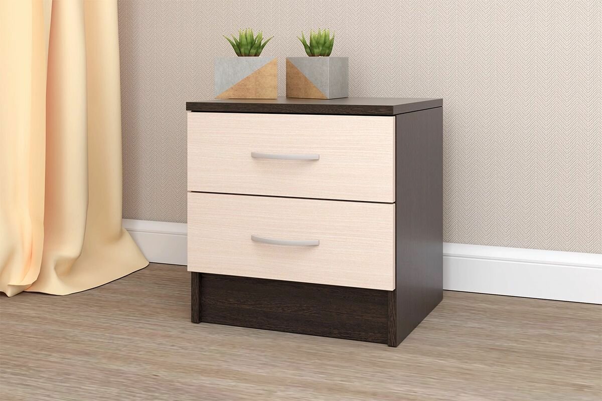 Тумба прикроватная Кэт 7 Дуб Белфорт и Венге линум, ширина 40 см, с ящиками, в спальню, в гостиную