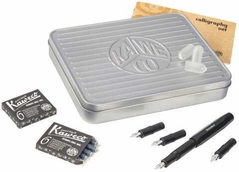Набор для каллиграфии Kaweco CALLIGRAPHY (ручка, перья, картриджи) черный в пенале