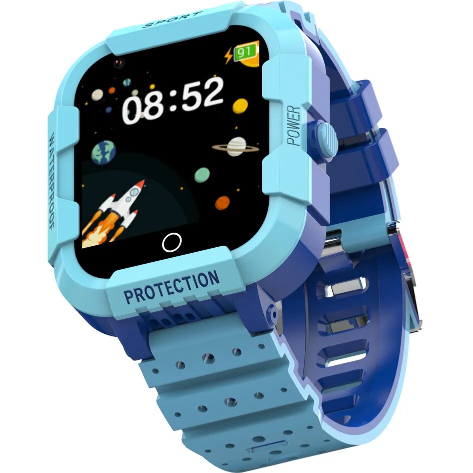 Детские смарт часы SMARUS kids KW6 синие Противоударные и водонепроницаемые (Telegram, WhatsApp, GPS, Wi-Fi, 4G, Видеозвонок, Виброзвонок)