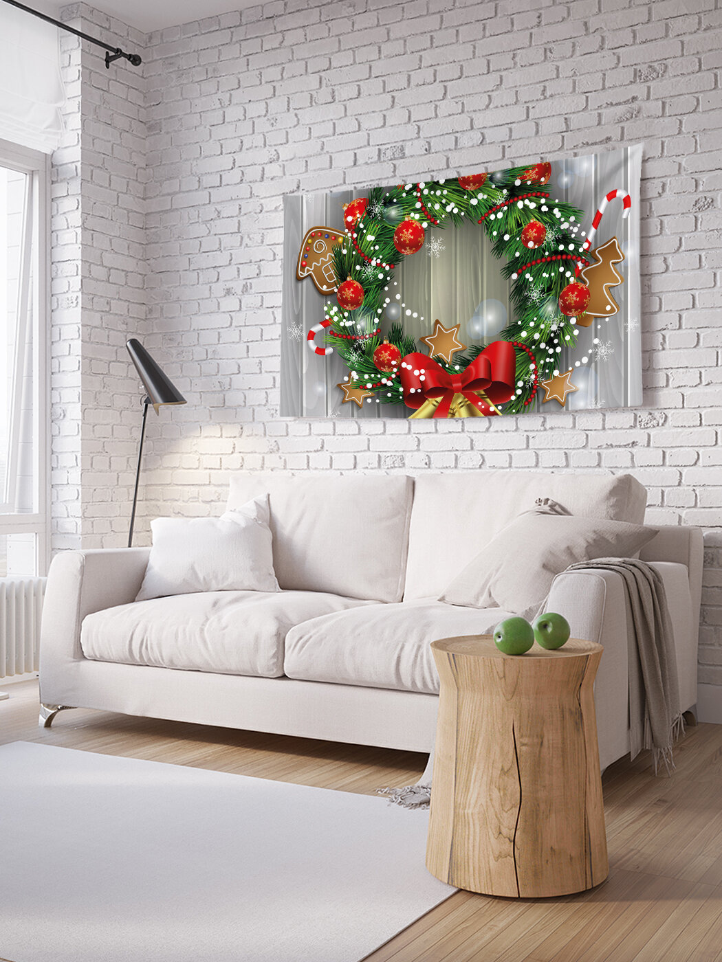 Фотопанно на стену горизонтальный постер 100х150 "Новогодние колокольчики", JoyArty, серия Новый год