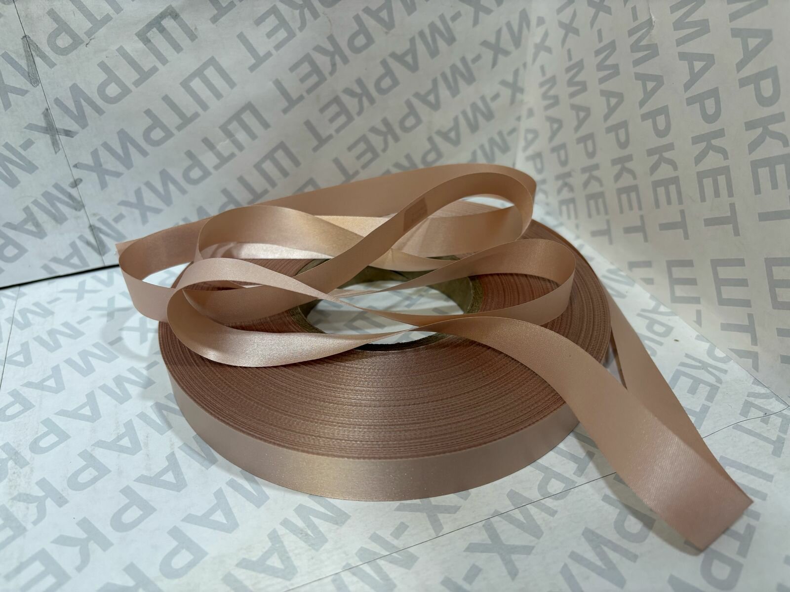 Лента сатиновая кофейная 20х200 (для TT-печати) 1 рулон в комплекте