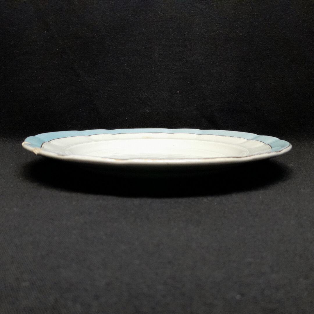 Столовая тарелка Кузнецов, d=25 см, фарфор, позолота, утраты, антиквариат