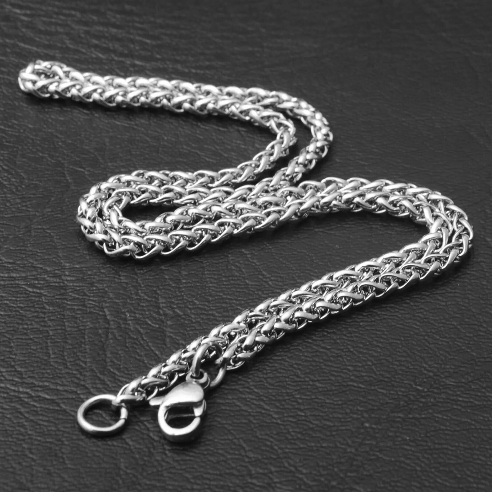 Цепь из нержавеющей стали DoreenBeads, серебристая, 3mm-Style 4