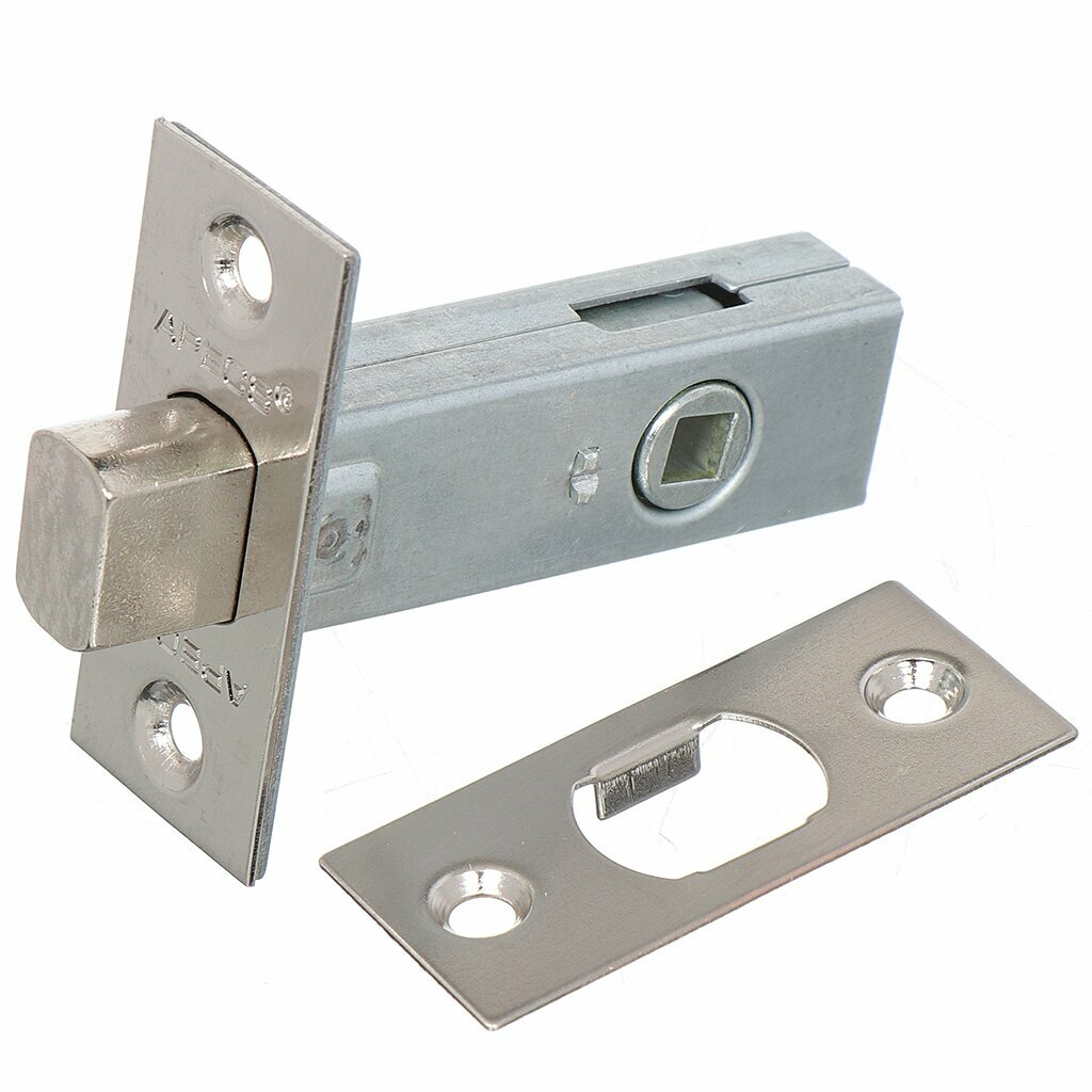 Задвижка врезная Apecs, L-0126-NIS, 64 мм, без завертки, матовый никель