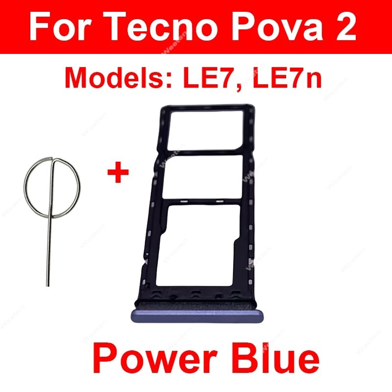Держатель лотка для SIM-карты для Tecno Pova 2 3 4 Pro Neo, слот для лотка для Pova 2-Power Blue