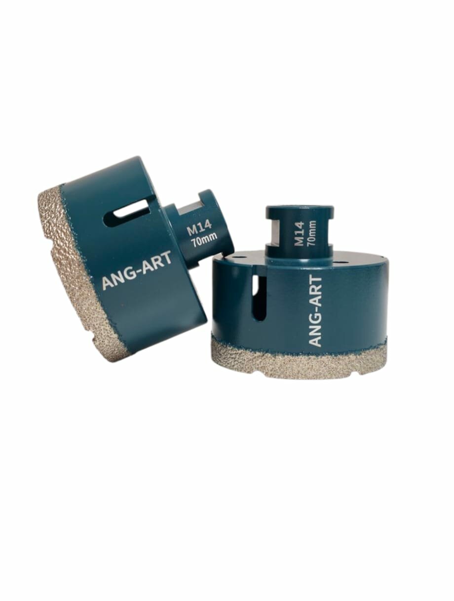 Коронка алмазная по керамограниту 70 мм для УШМ (сухое сверление) ANG-ART