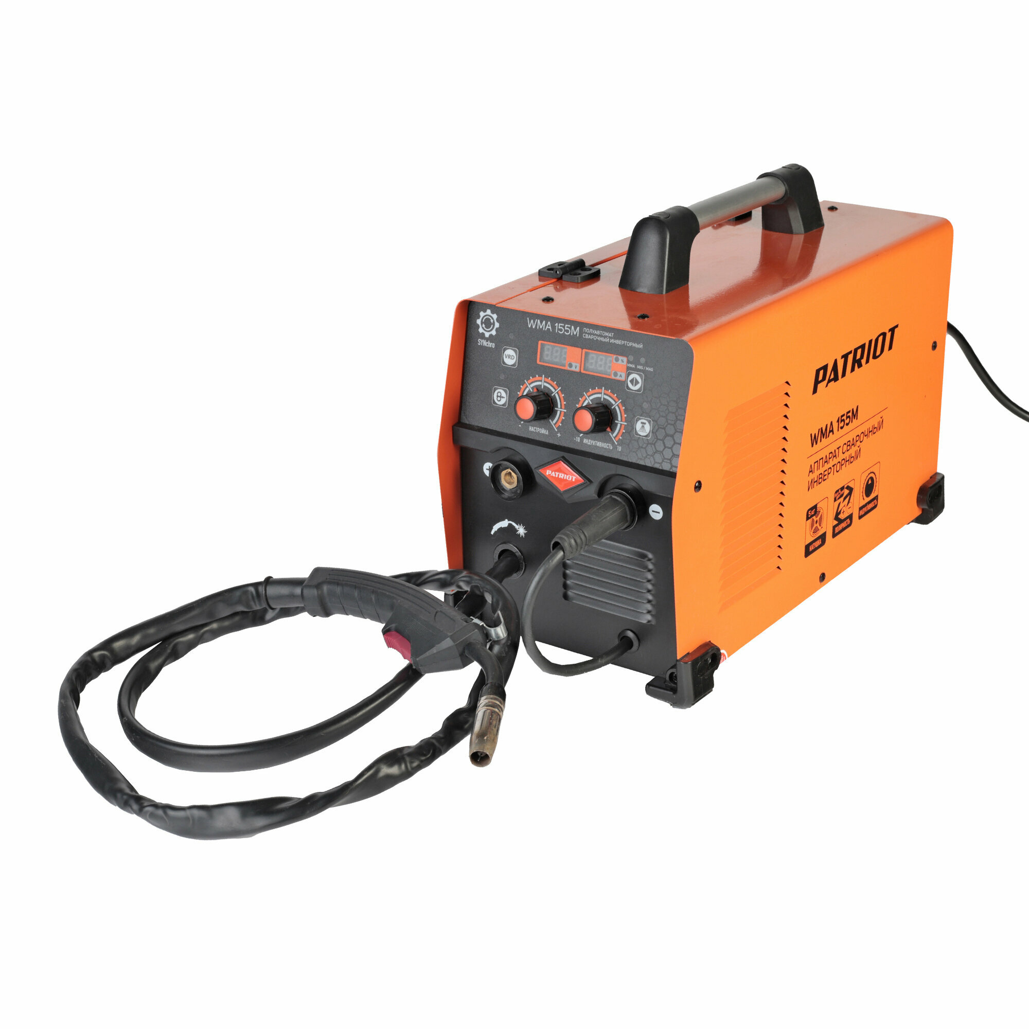 Сварочный аппарат полуавтомат инверторный PATRIOT WMA 155 M 6,2кВт, 160А без газа