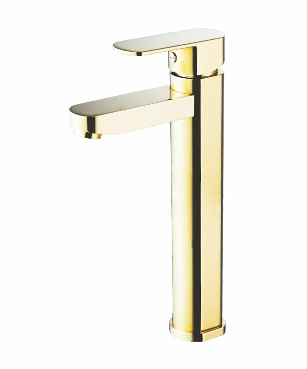 Смеситель для умывальника, высокий от бренда Ganzer из латуни GZ06012-E золото