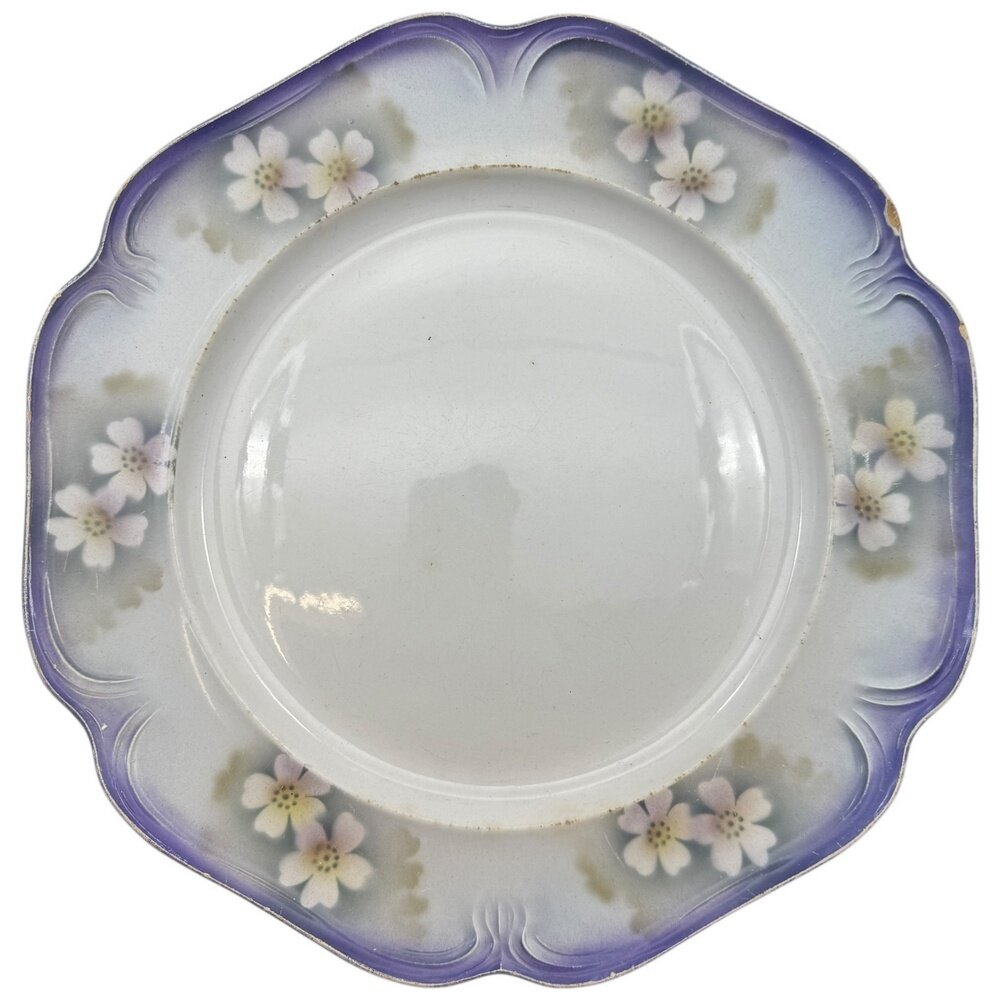Блюдо "Первоцвет", 32 см, 1889-1917 гг, фарфор, Т-во Кузнецов М. С. в Москве, Российская Империя