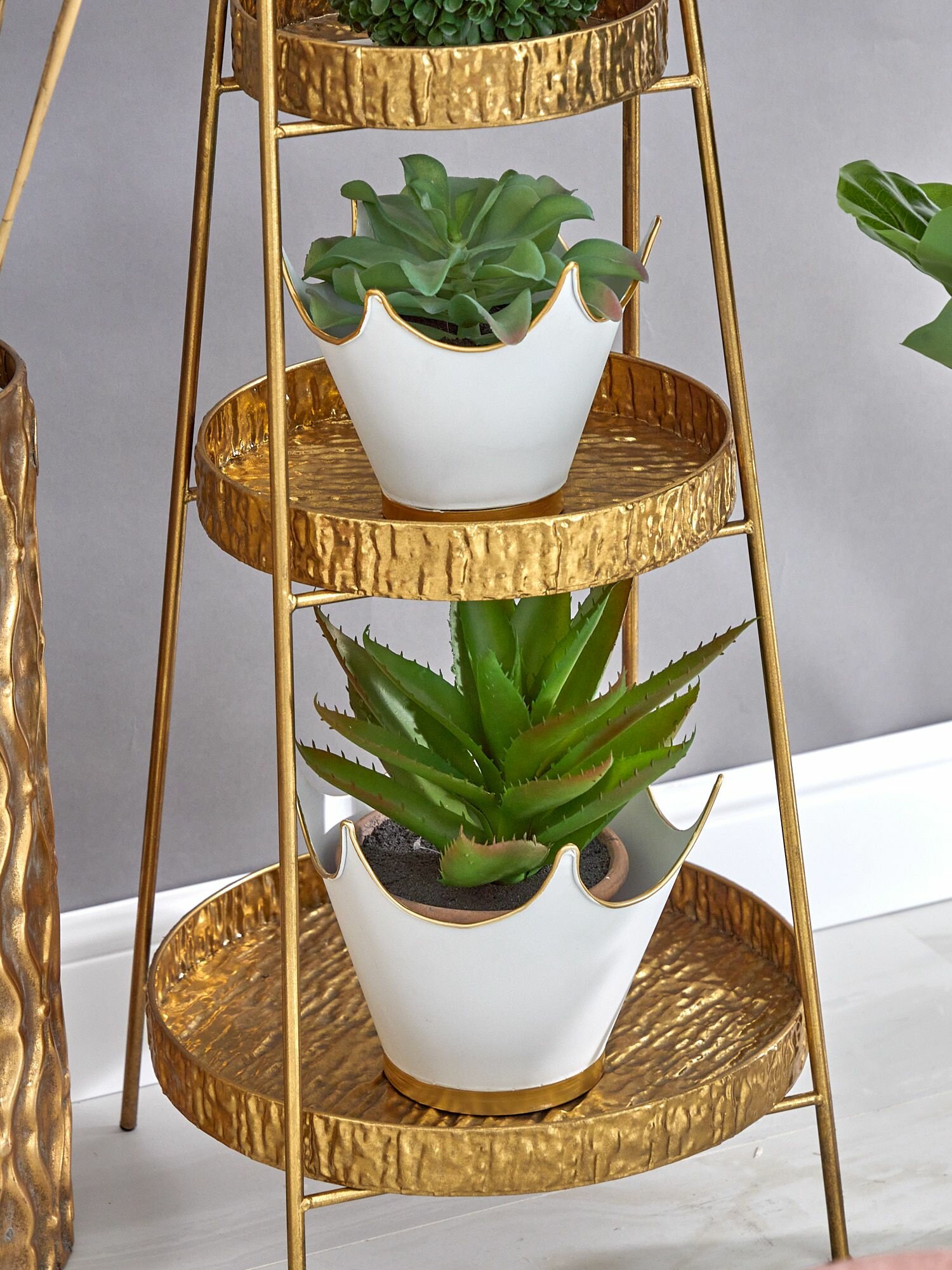 57-385 Кашпо Корона, набор 2 предмета 26х23х20; 21х19х17см, Glasar