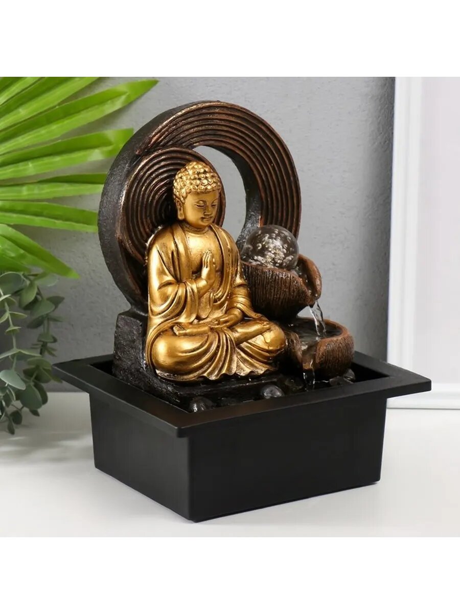 Настольный фонтан с подсветкой и мотивом Будды