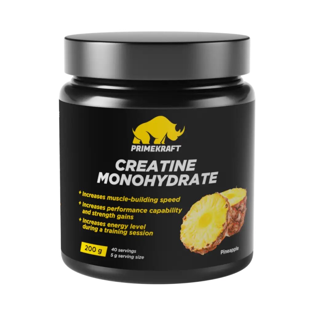 Prime Kraft Creatine Monohydrate 200g (Ананас), Креатин моногидрат, Креатин, 200 грамм