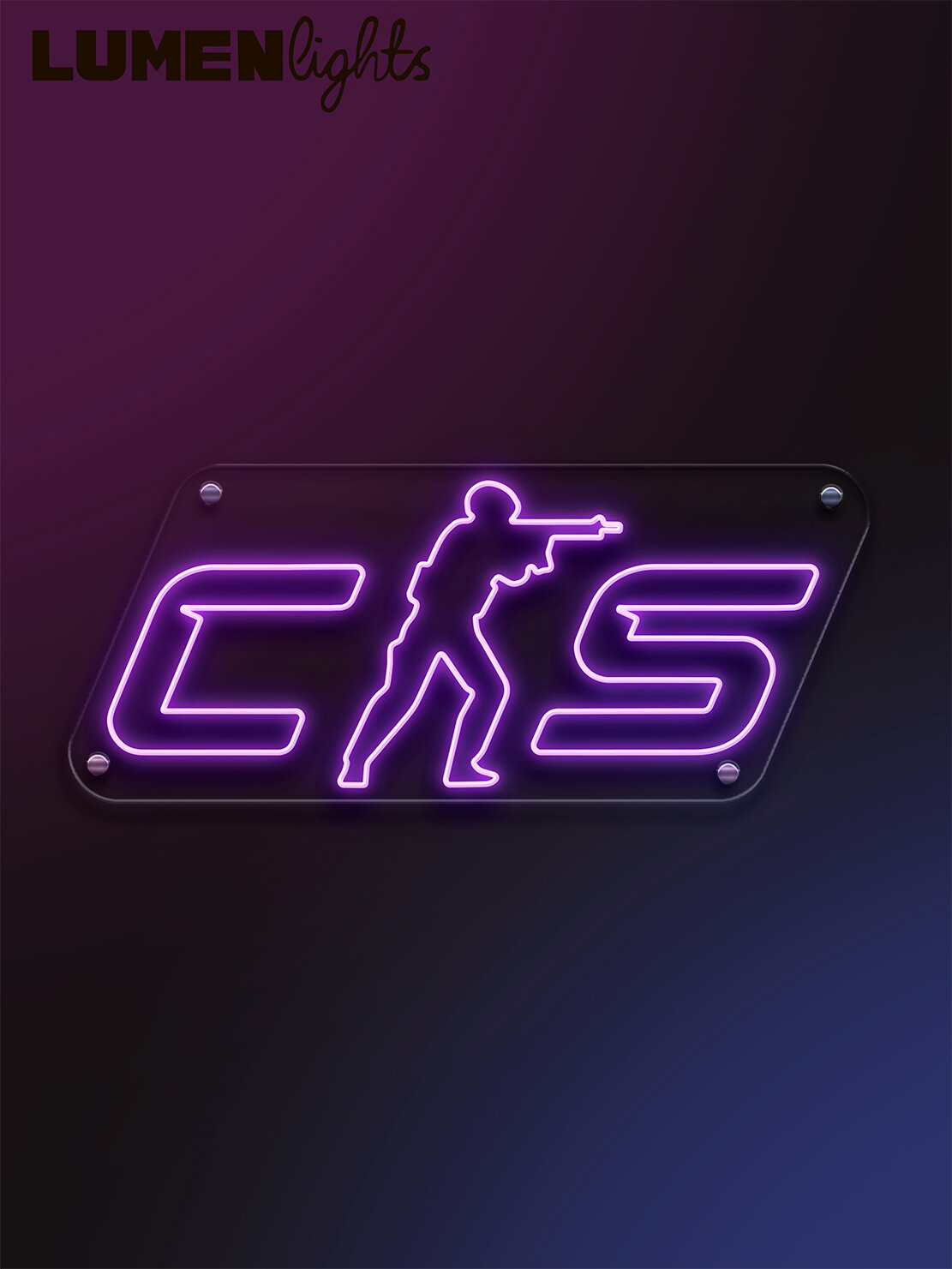 Неоновая вывеска, светильник декоративный CS, 850х360 мм.