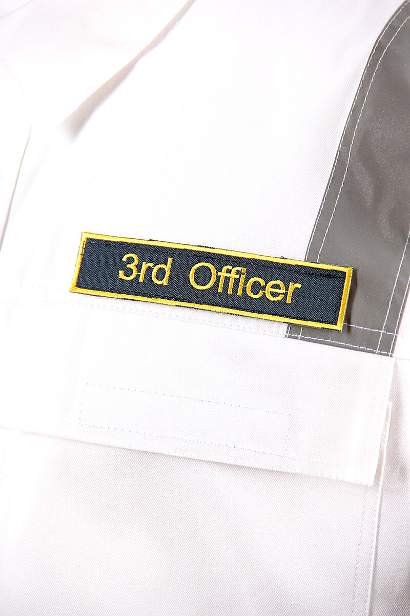 Шеврон-должность на липучке 3rd Officer, фетровый, синий для торгового флота