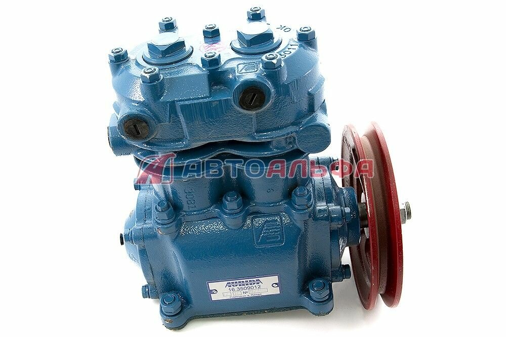 Компрессор 2-х цилиндровый МАЗ, краз, урал, белаз (со шкивом)