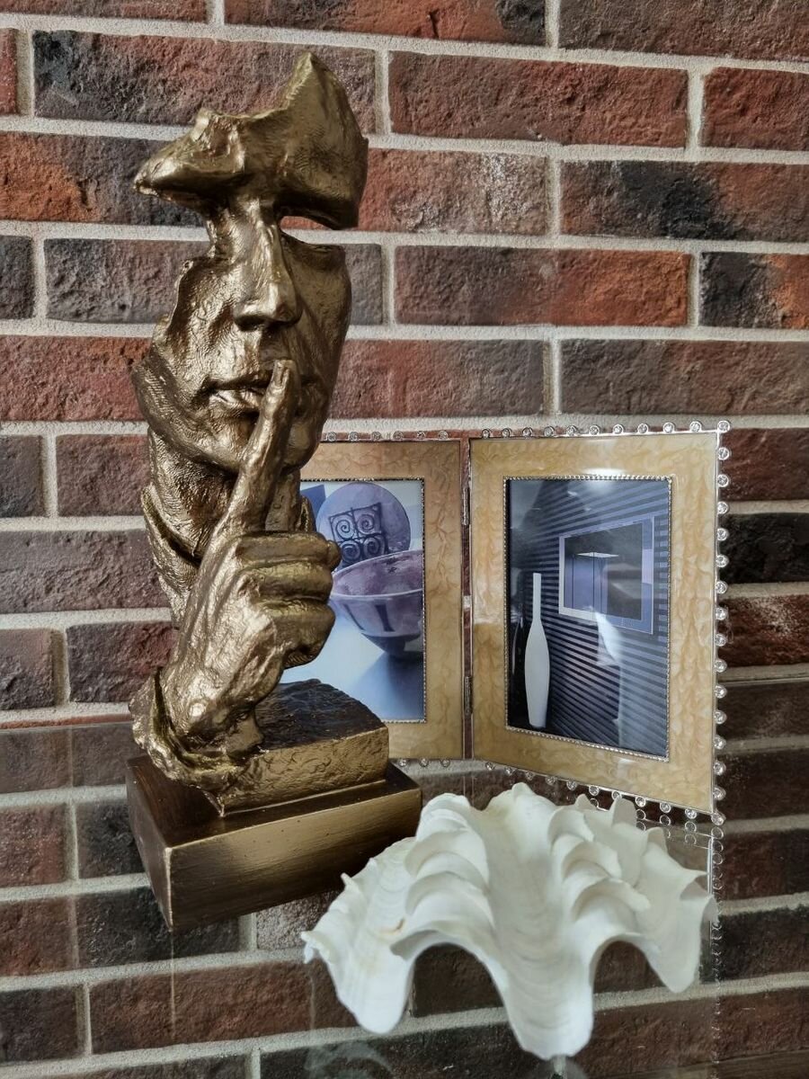 Гипсовая статуэтка, фигура для дома и интерьера, лицо Тишина ZH