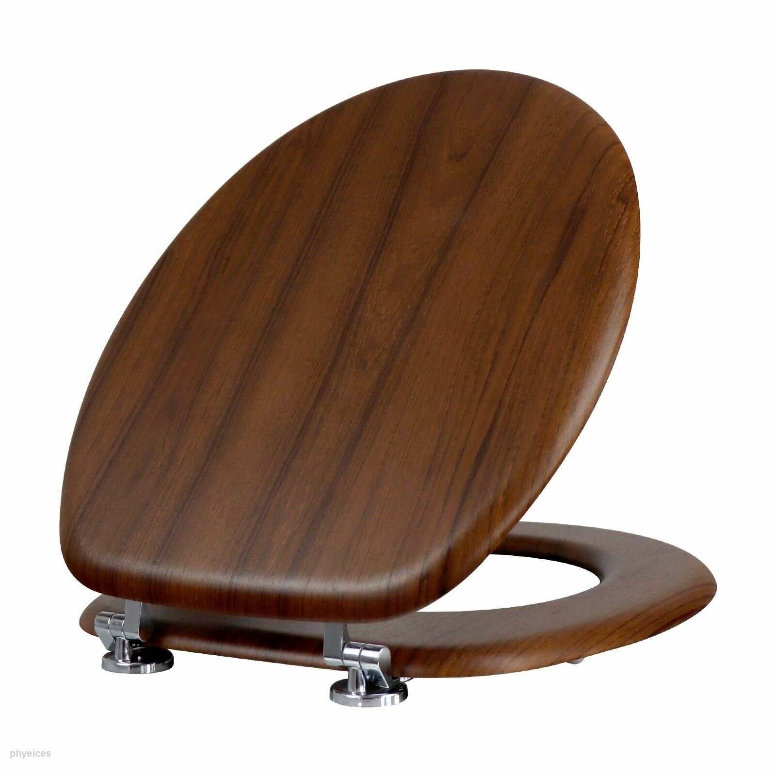 Деревянное сиденье унитаза с регулируемыми петлями из цинкового сплава, MDF деревянное овальное сиденье унитаза