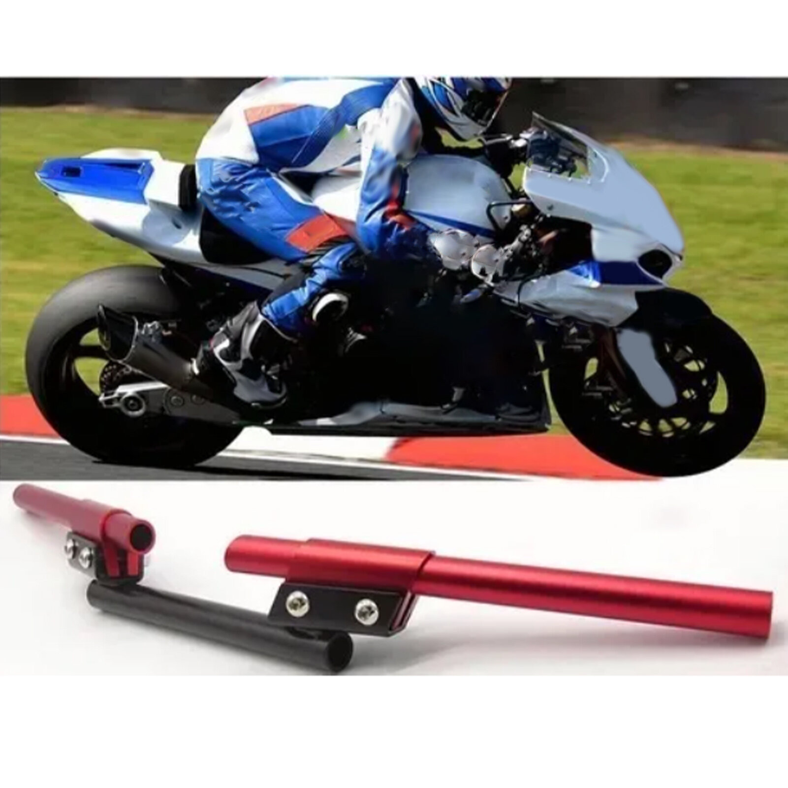 Руль мотоцикла из алюминиевого сплава. Простая установка. Замена руля. Модификационные детали мотоцикла. Красный.