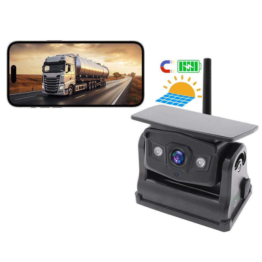 Беспроводная резервная камера на солнечной батарее, без проводки, простая установка, HD-система заднего вида для автофургона, грузовика, прицепа, внедорожника