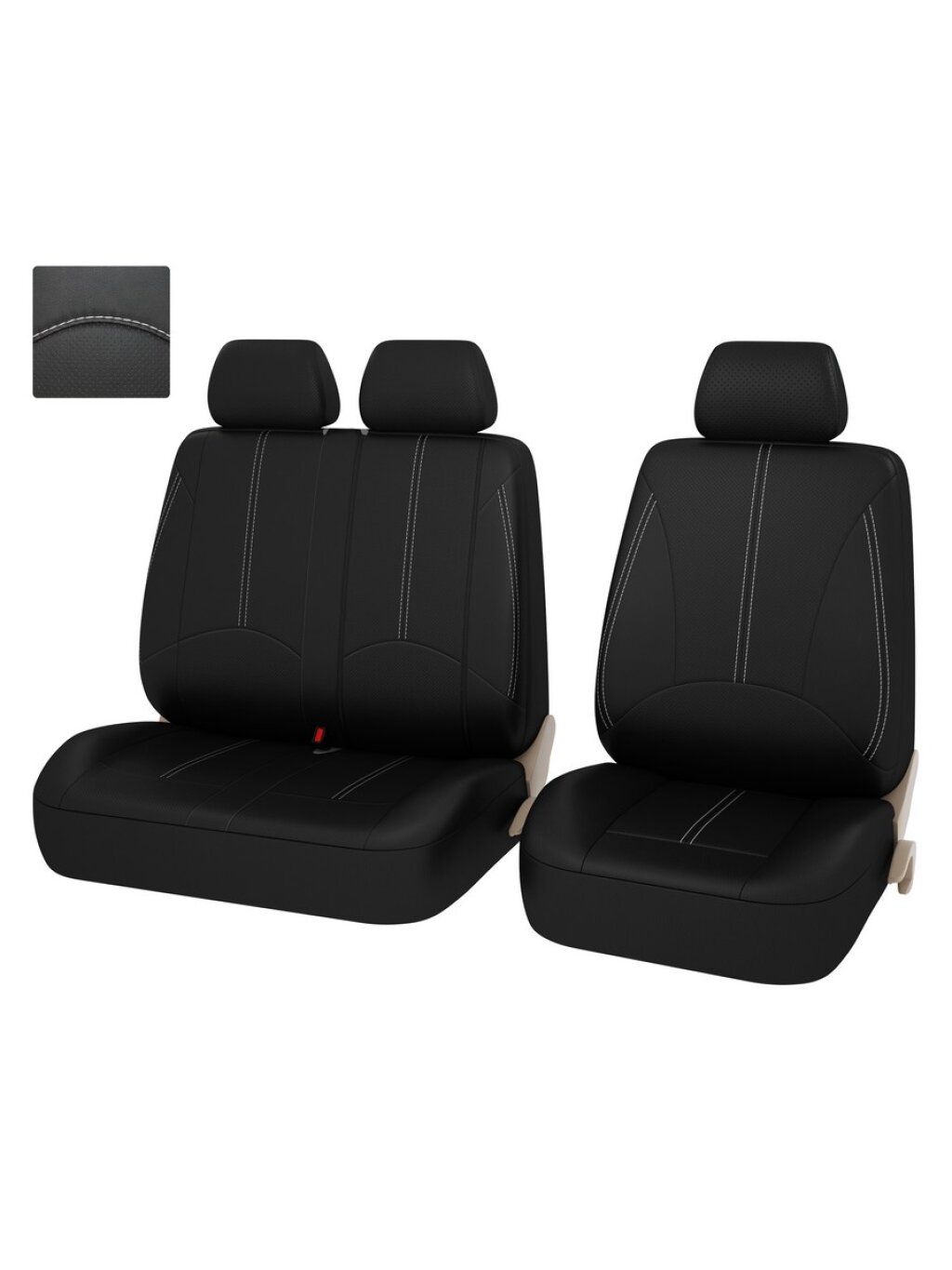 Чехлы автомобильные PSV Imperial Next Эко кожа черный 2 предметов