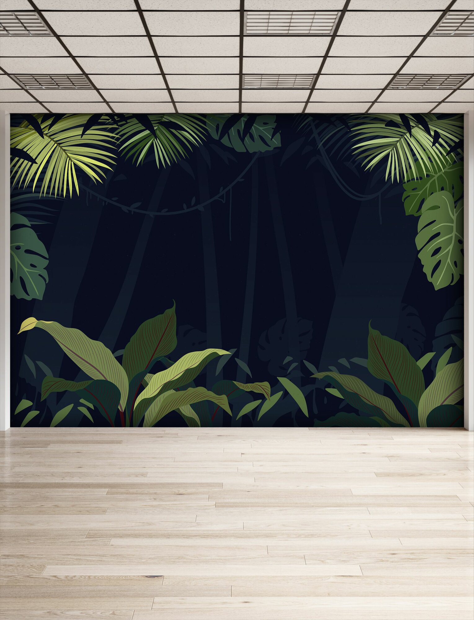 Фотообои на стену в спальню и зал, Темная зелень 400х270 на флизелиновой основе 4 полосы