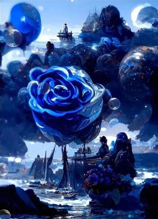 Картина из алмазной мозаики на подрамнике Круглые бриллианты 40х50см "Роза"