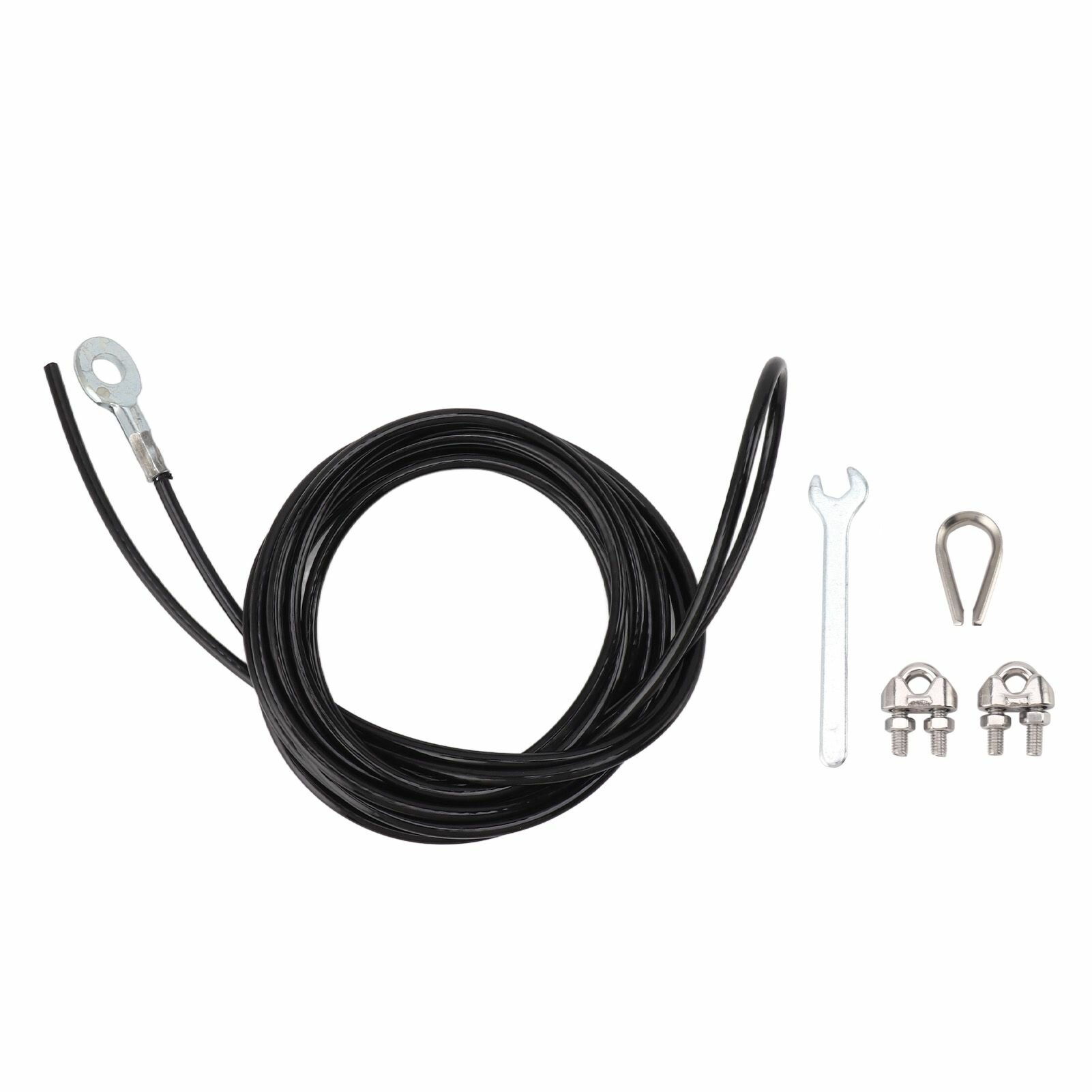 Регулируемый стальной кабель для фитнес-шкива длиной 4 м / 13,1 фута, с черным покрытием для тренировок в домашнем тренажерном зале, прочный и долговечный аксессуар для кабельной машины