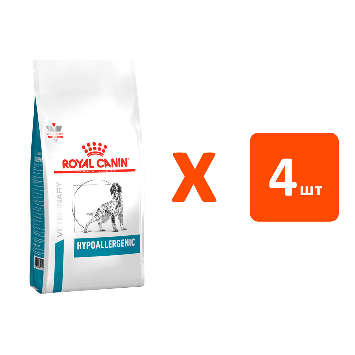 Корм сухой Royal Canin Hypoallergenic для взрослых собак при пищевой аллергии, 1,5 кг х 4 шт