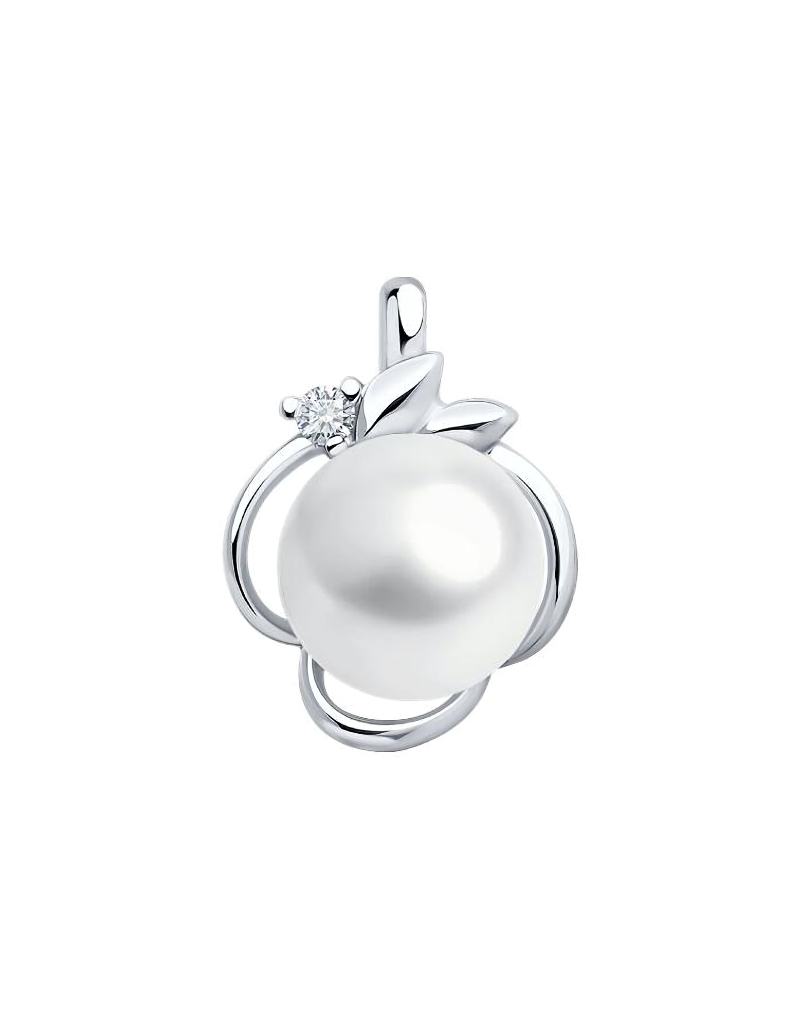 Подвеска, серебро, 925 проба, родирование, жемчуг имитация