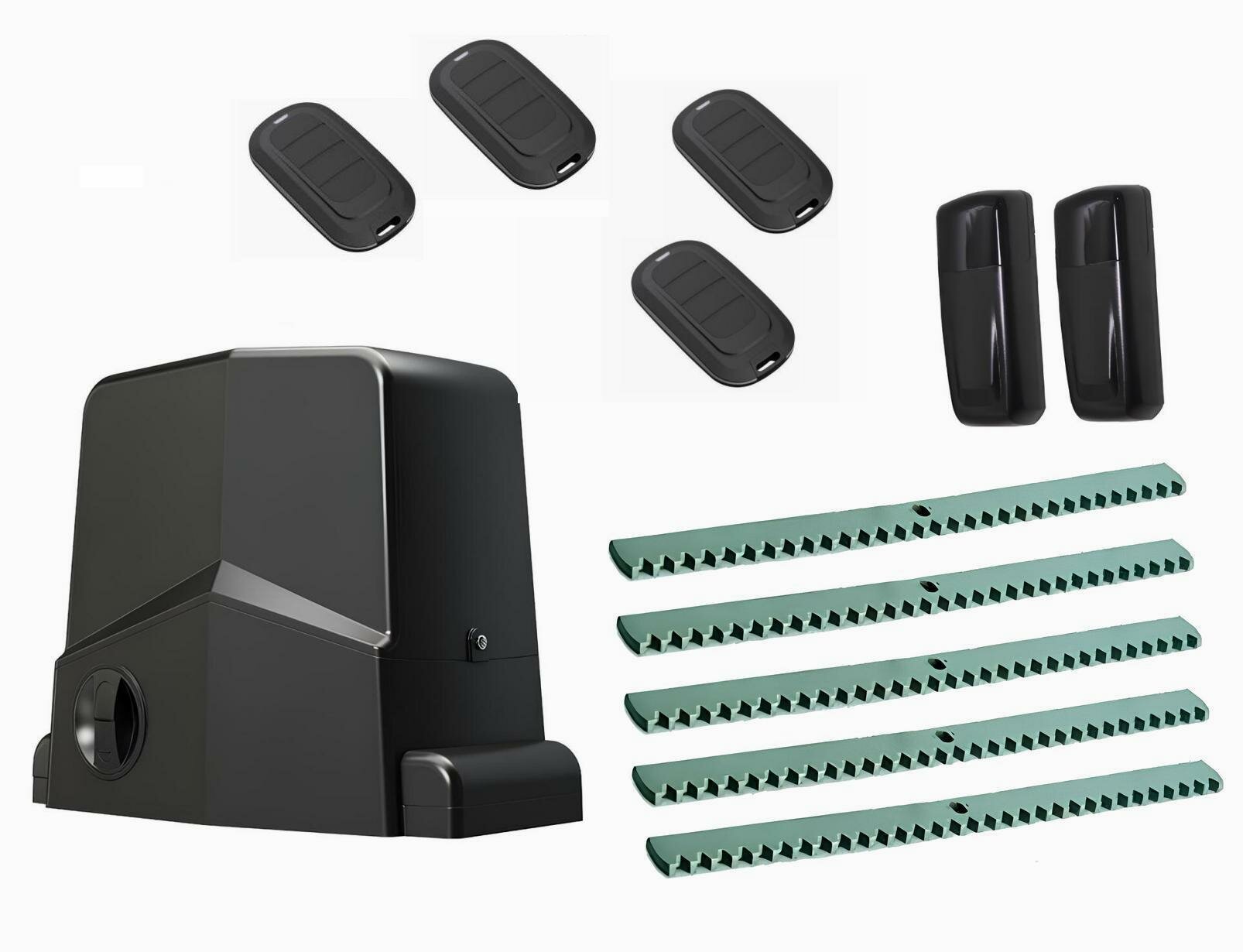 Автоматика для откатных ворот ARW-1000MKIT F5-T4, комплект: привод, фотоэлементы, 4 пульта, 5 реек