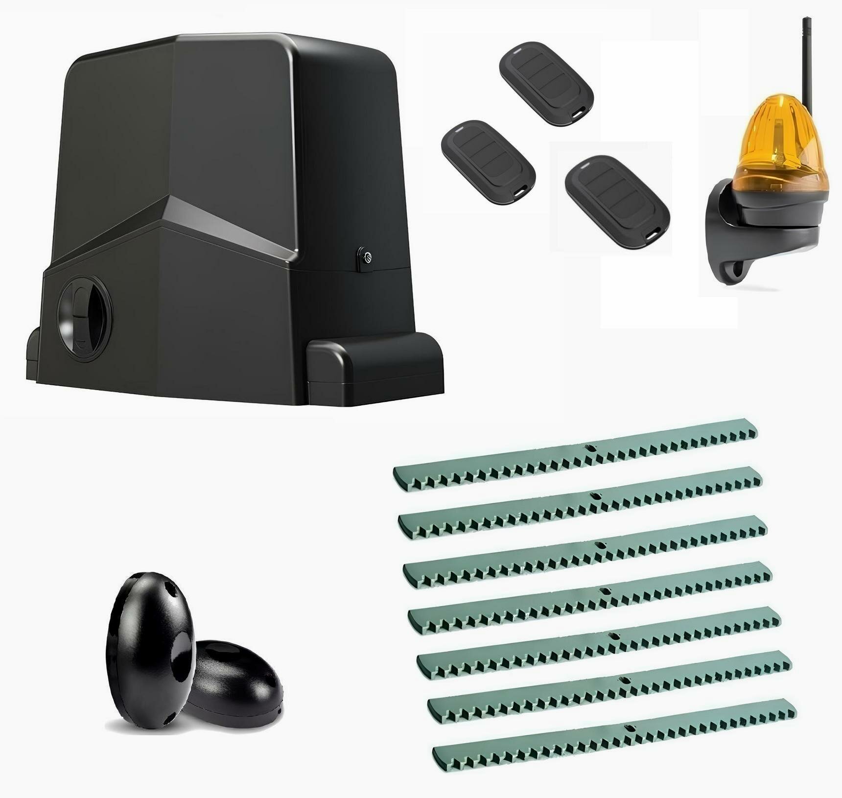 Автоматика для откатных ворот ARW-1000MKIT FULL7-K-Т3, комплект: привод, 3 пульта, лампа, фотоэлементы, 7 реек