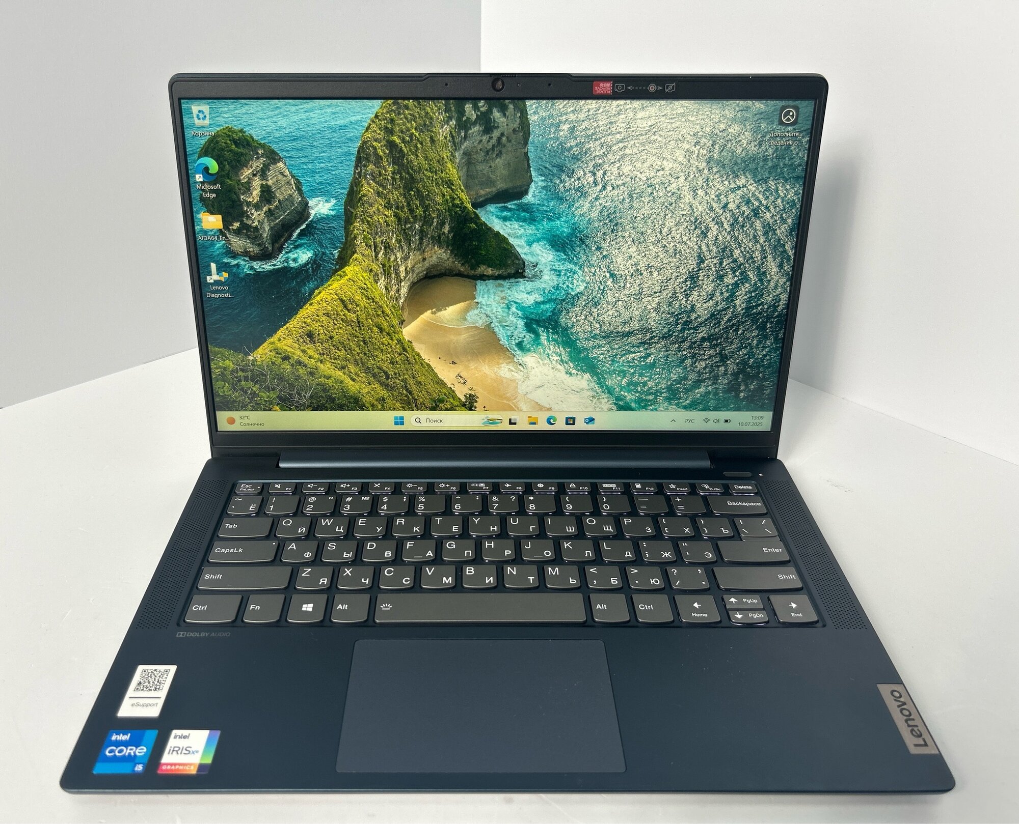 Ноутбук Lenovo IdeaPad 5 14ITL05 (82FE00C4RU)14"/Intel Core i7 1165G7/RAM 16GB/SSD 512GB/Iris Xe graphics/1920*1080/IPS/Windows 11/Подсветка кл-ры: LED/Синий. Состояние: B1