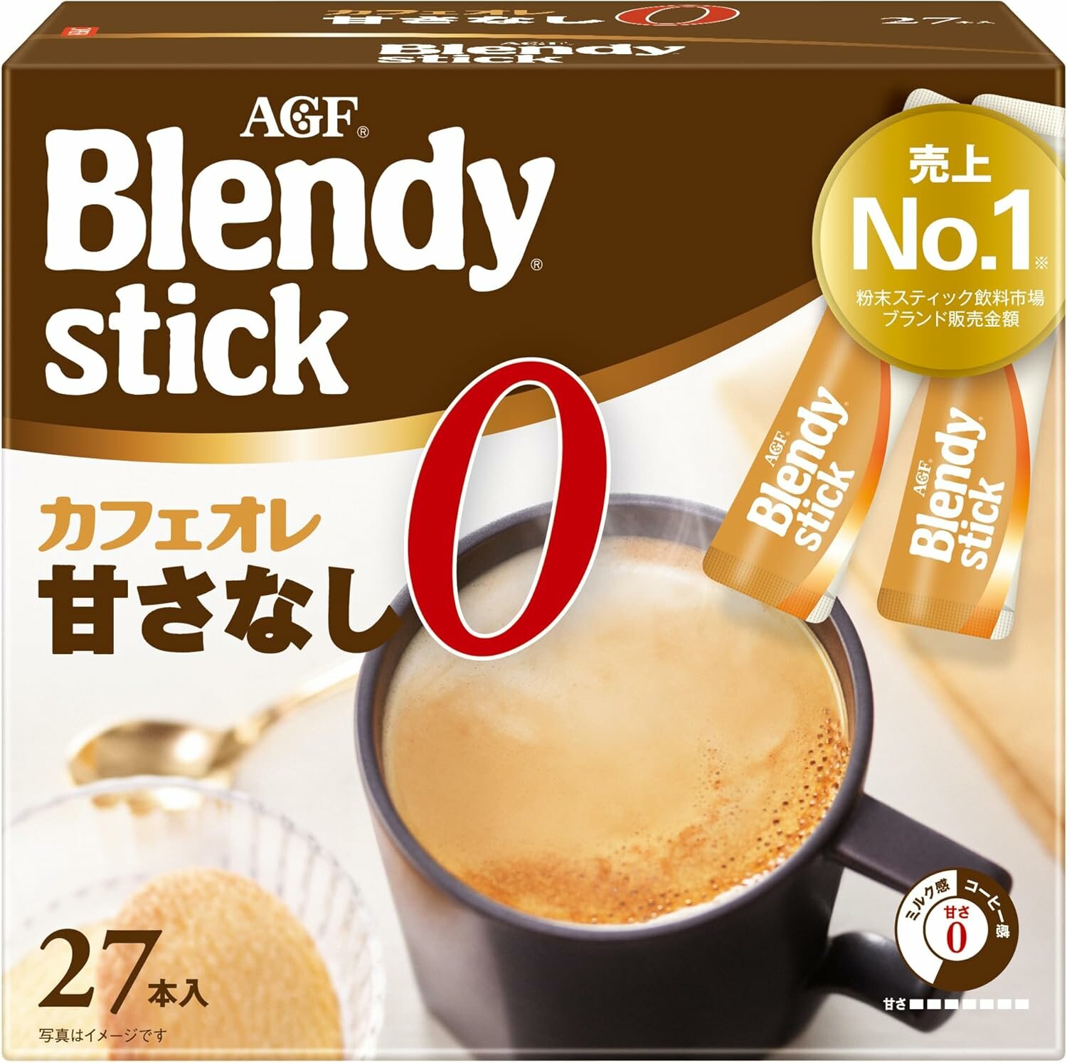 AGF Blendy Stick Кофе растворимый с молоком без сахара в стиках, 8.3 гр * 27 шт