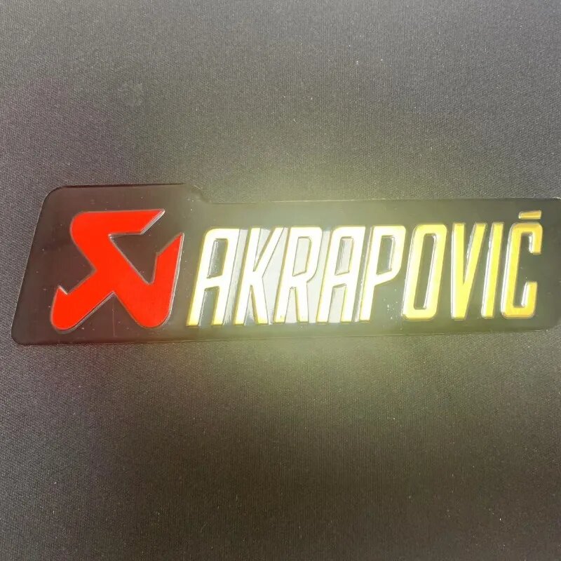 Термостойкая алюминиевая наклейка для выхлопной системы Akrapovic - высокопрочная наклейка на глушитель мотоцикла JH101 14.5 4.1cm
