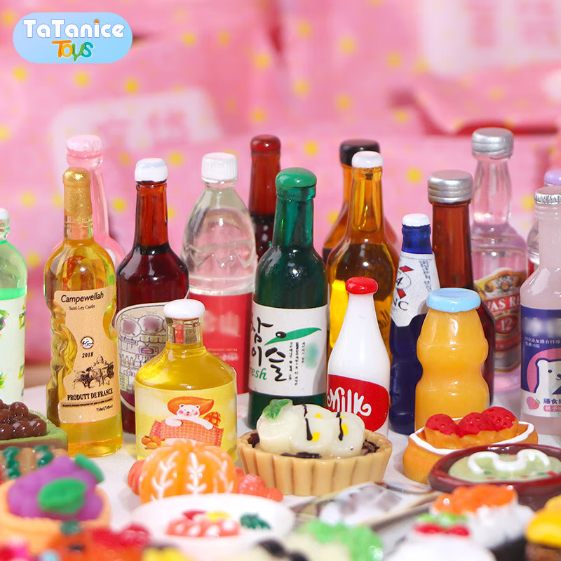 TaTanice Miniature Food Toy Blind Box, Small Gift, Miniature Beverage Bottle, Food Decoration, Ornament, Toy, Children's Birthday Gift