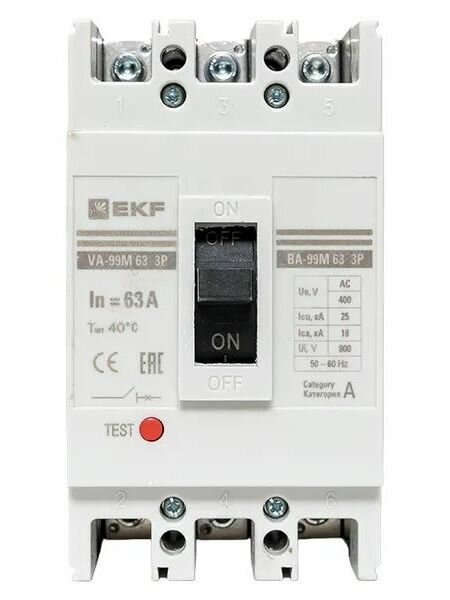Выключатель автоматический 3п 63/63А 25кА ВА-99М PROxima EKF mccb99-63-63m