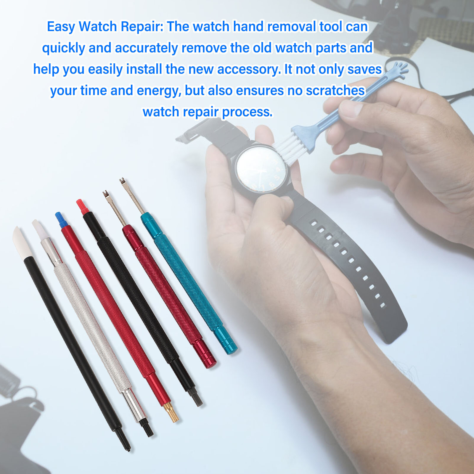Инструмент для настройки часовой стрелки с прижимной ручкой для часов, ручка для чистки циферблата, набор из 2 рычагов для часовой стрелки