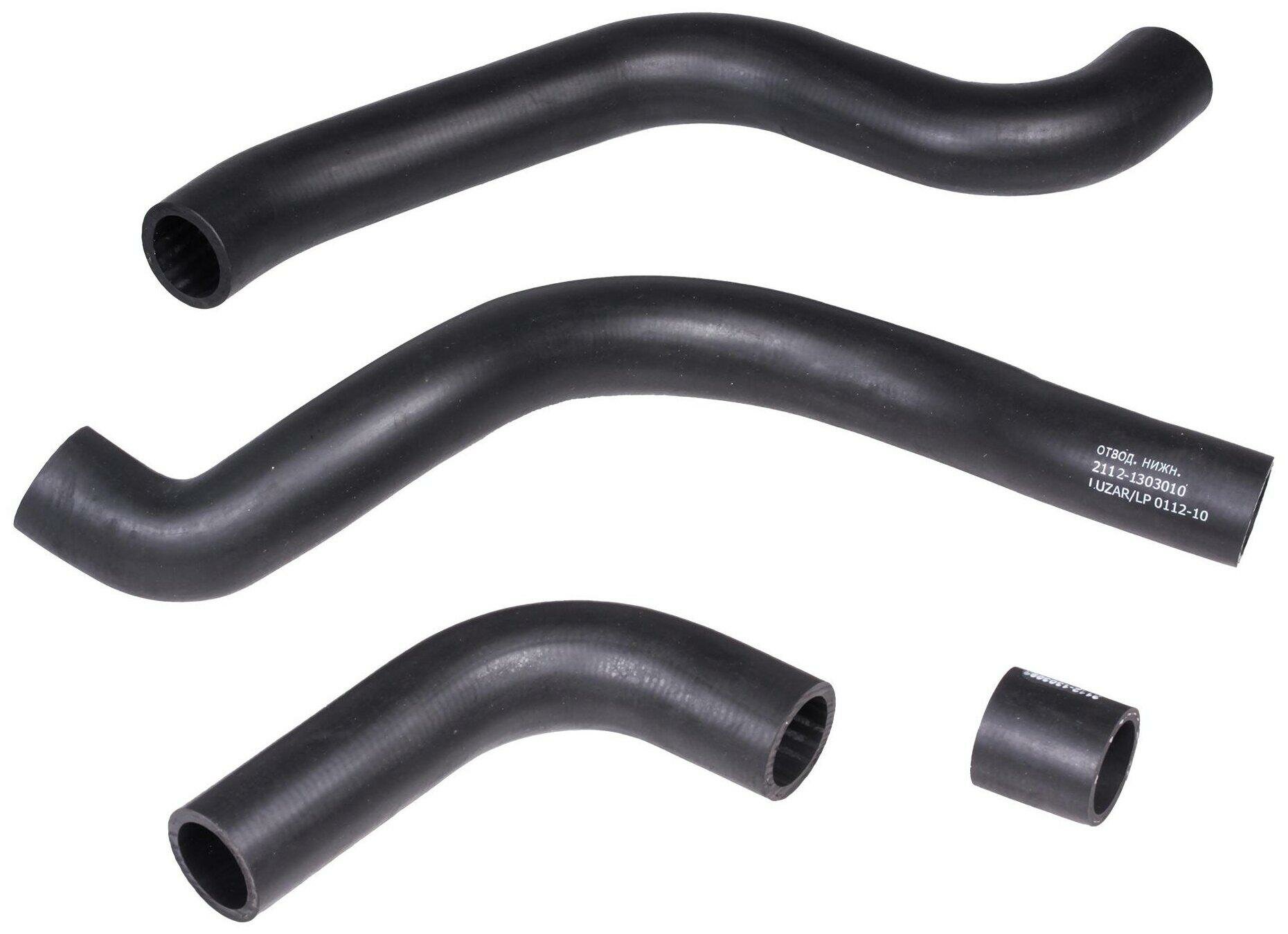 Luzar кмпл патрубков охл. для а/м лада 2112 инж. (epdm, 4шт.) (lpk 0112) lpk0112