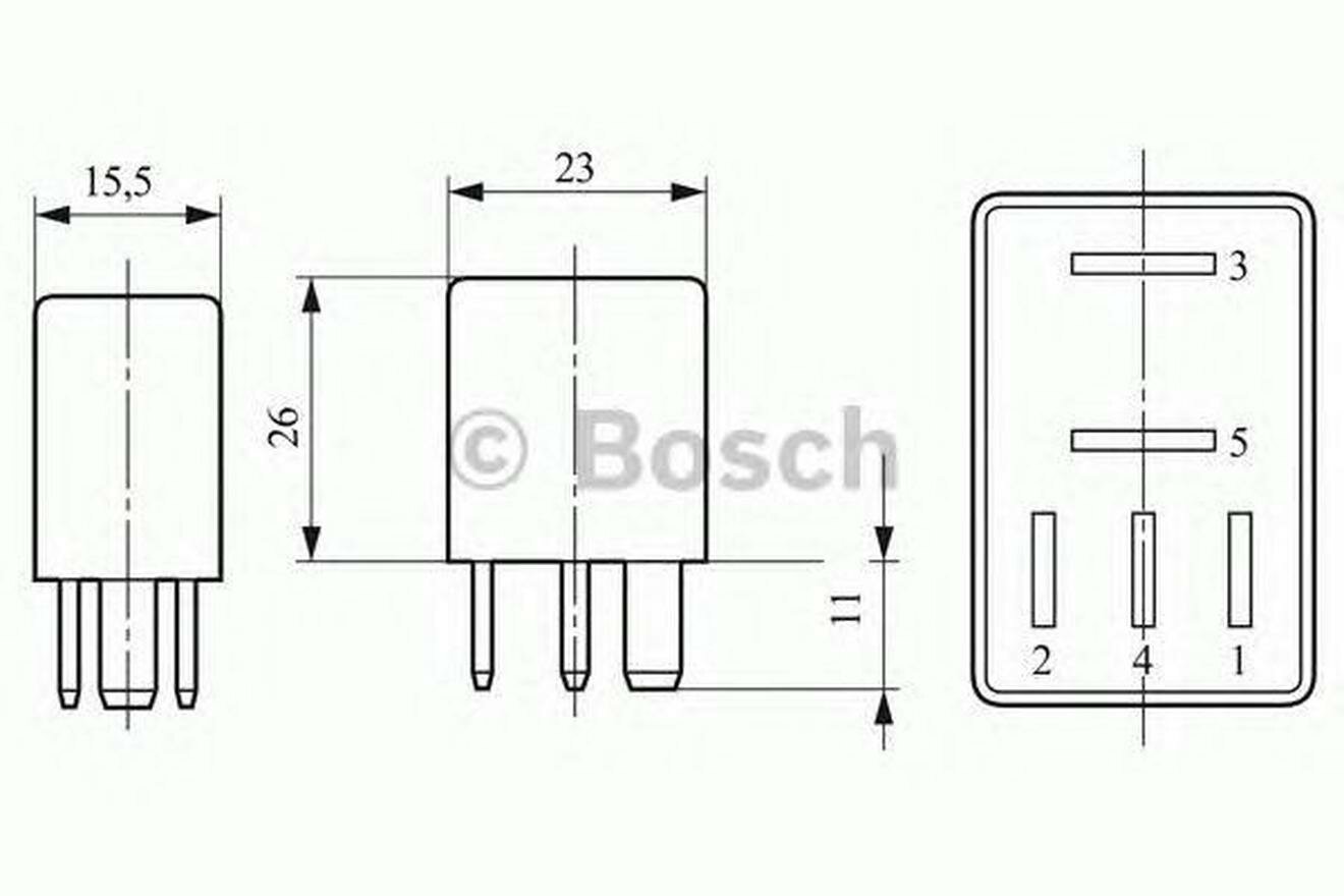 Микро-реле 12в 30/10а для автомобилей Bosch 0332201107 (запчасти и комплектующие)