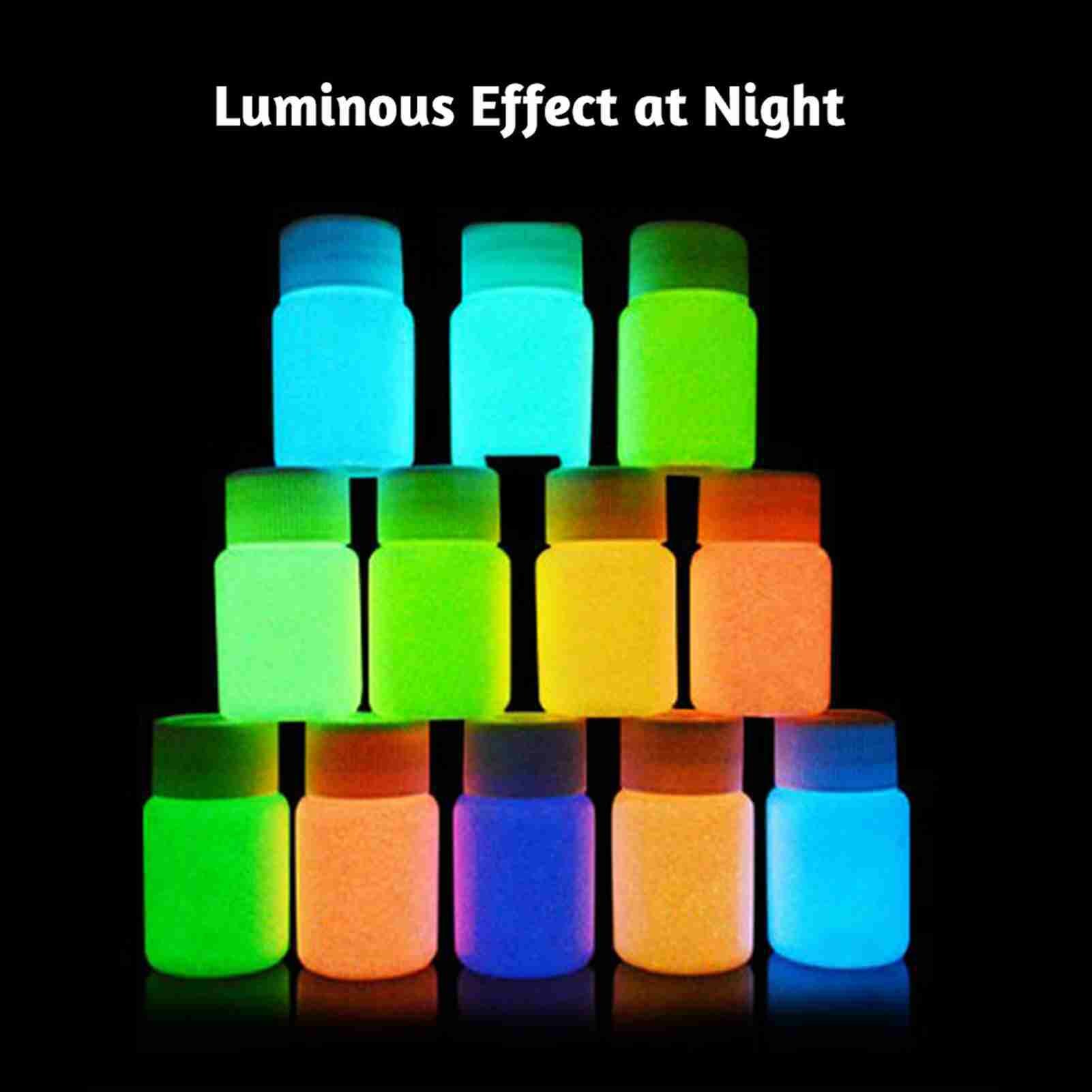 20g Glow in the Dark Fluorescent Colorful Acrylic Luminous Paint Bright Pigment DIY Crafts Painting Tool