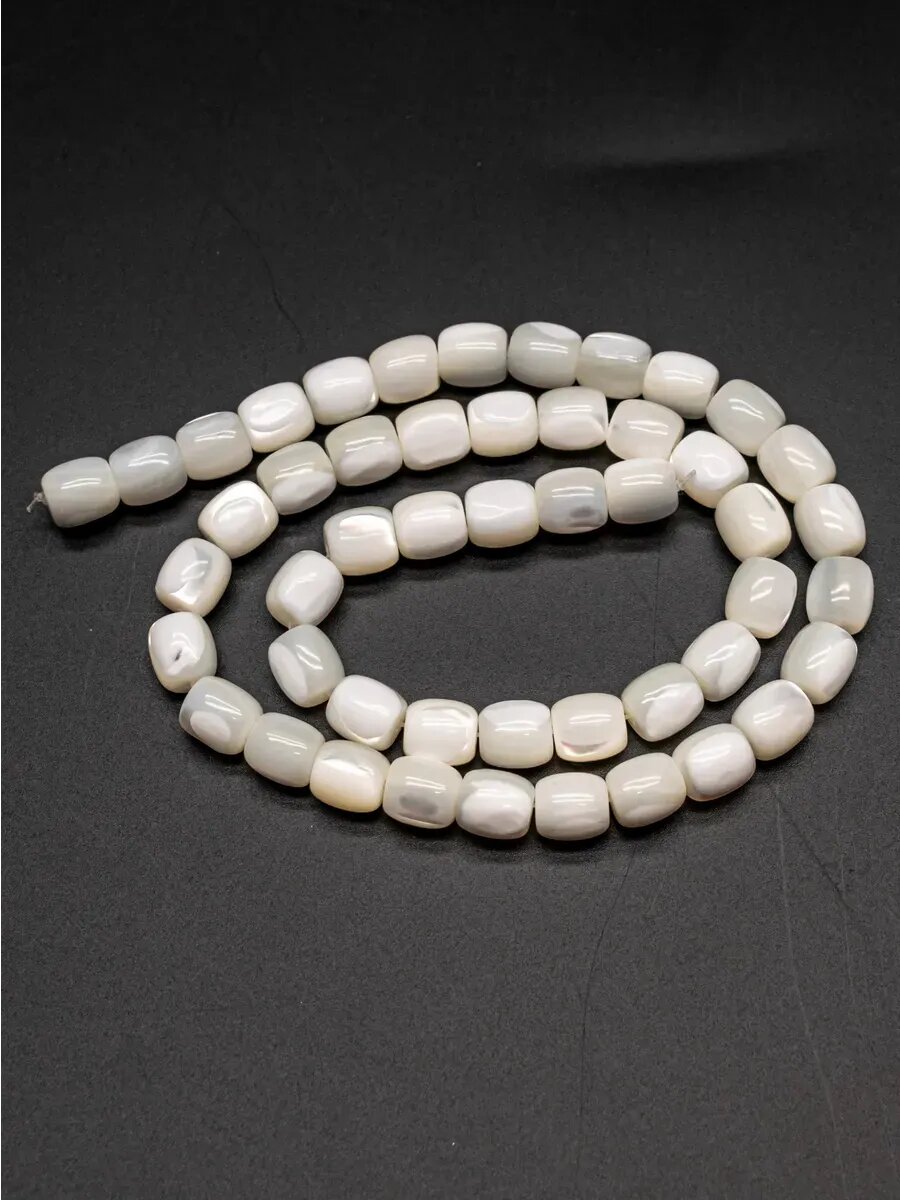 1549 Бочонок из настоящего белого перламутра топ 1 нить люкс