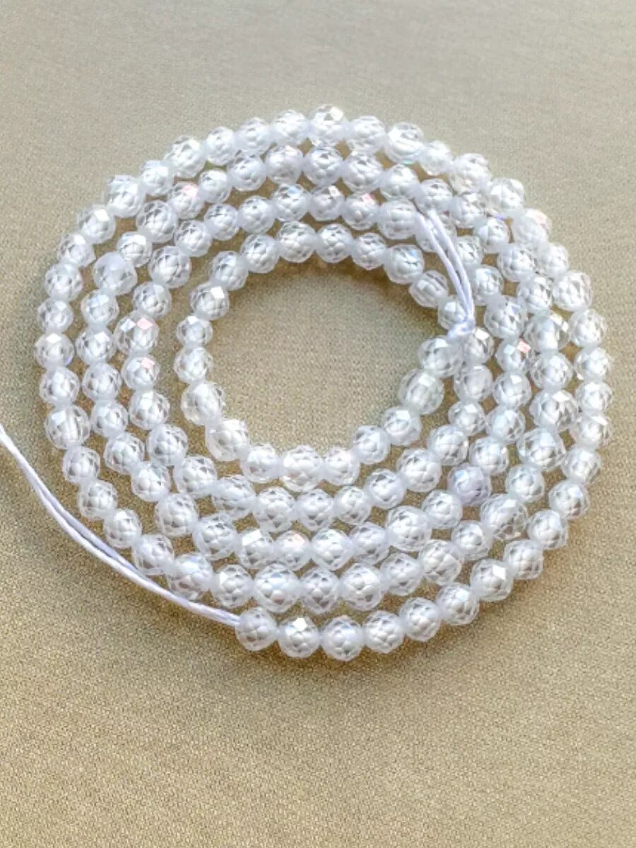 0816 Циркон белый граненый для лбого сезона 3мм 1шт хит люкс