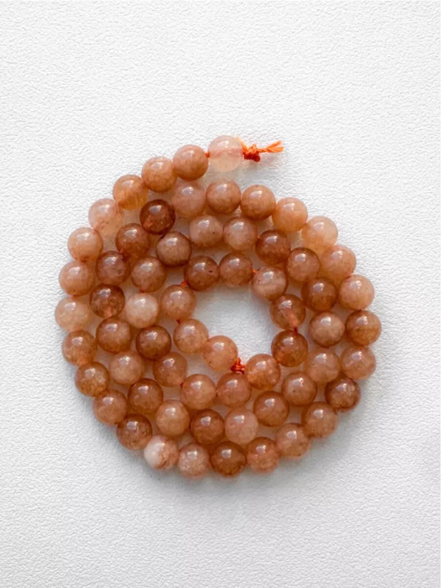 1104 Бусины бразильского агата светло-коричневый 6 мм 1 нить