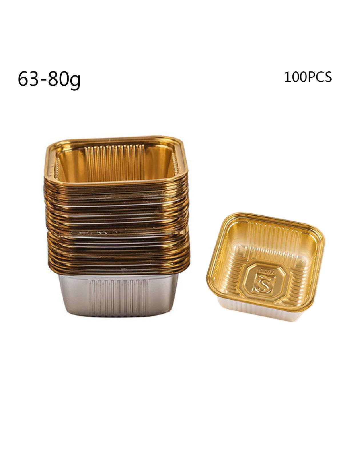 100 шт. 50/63-80/100 г квадратный лоток для лунного пирога упаковка коробка контейнер держатель